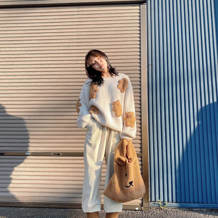 Dusty Bear Knitted Pullover – Bella Chix Co